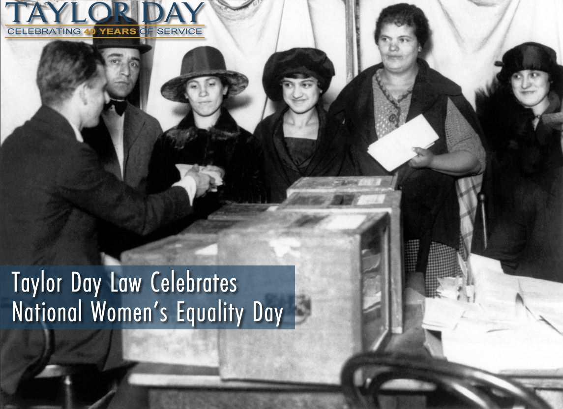 Taylor Day Law Celebrates National Women's Equality Day - Taylor, Day ...